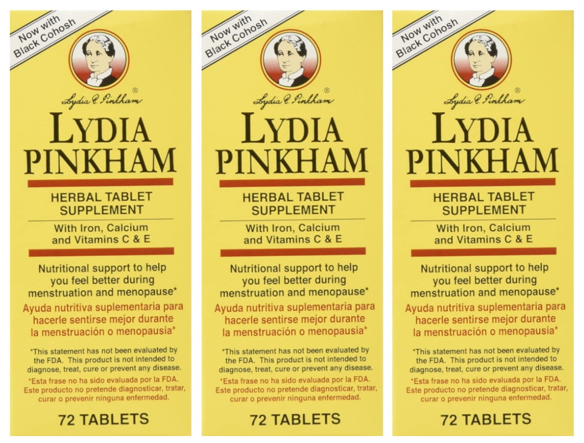 Lydia Pinkham Herbal Tablet Supplement 72 Tablets (Pack of 3) - Walmart.com