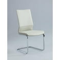 Chintaly Imports Two Tones Cantilever Side Chair, Chrome/Cream/Taupe ...