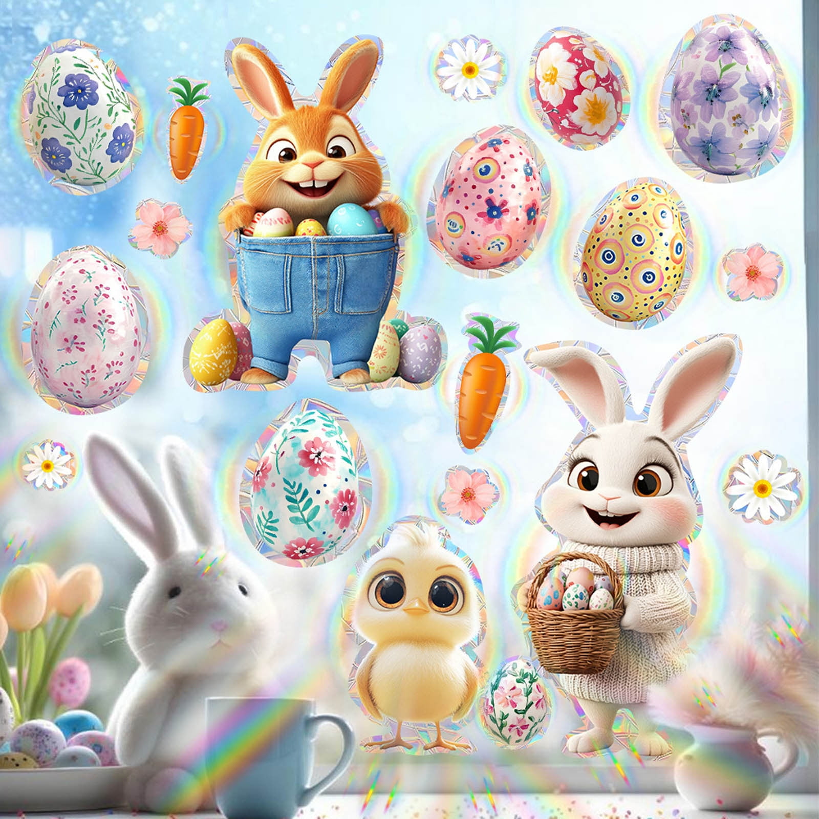 Lydiaunistar Easter Holiday Decor Easter Stickers for Window Door ...