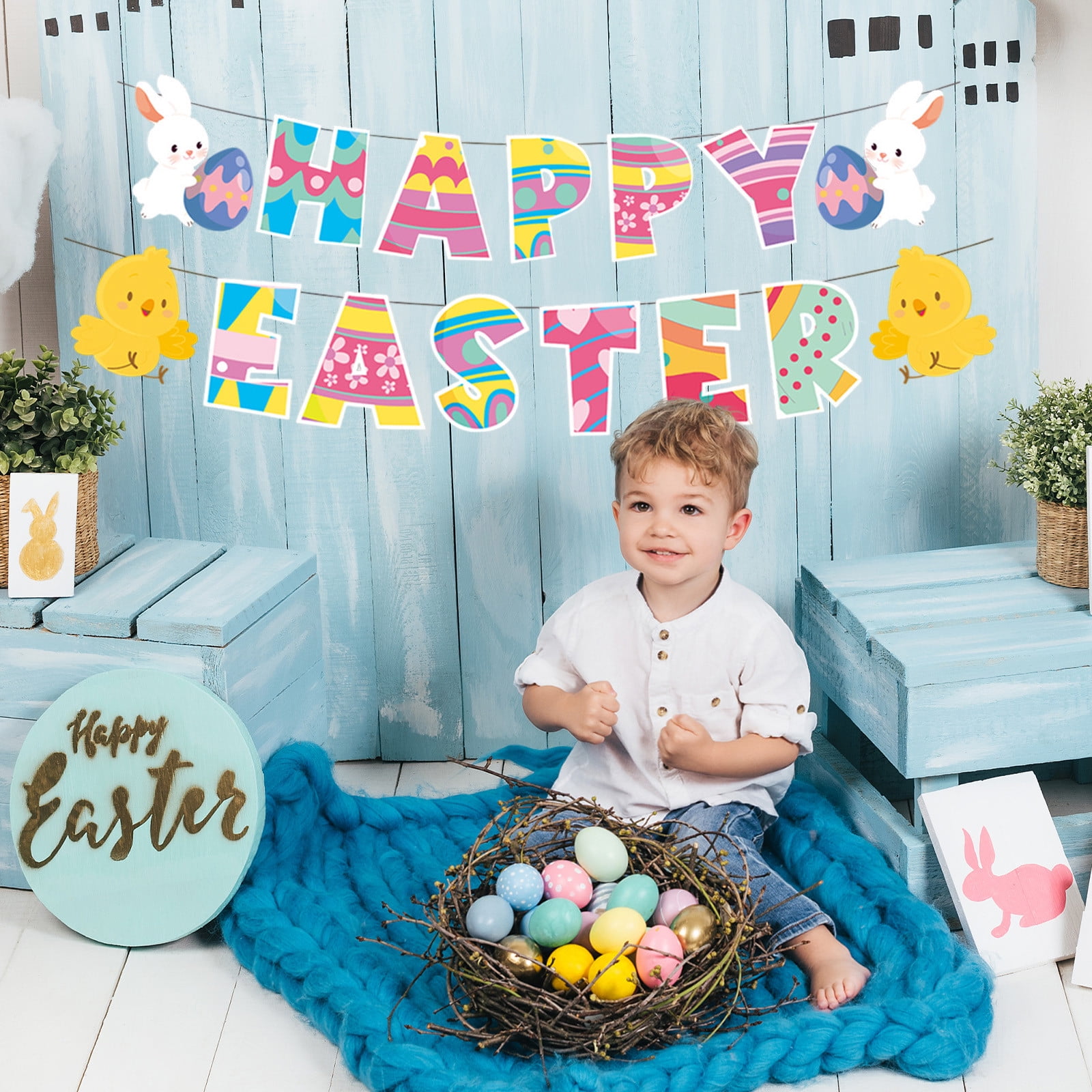 Lydiaunistar Easter Indoor/Outdoor Holiday Decor Easter themed Painting ...