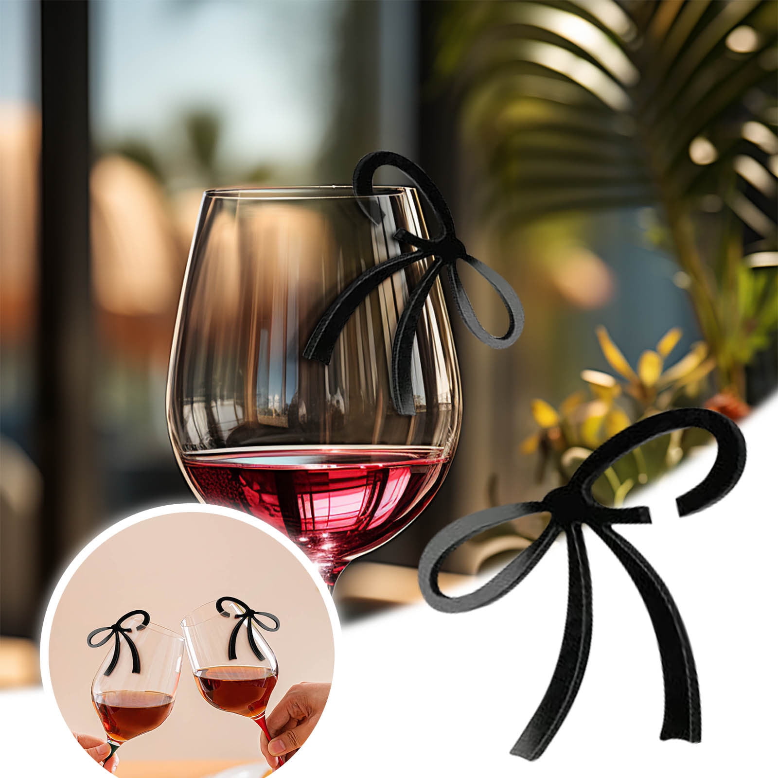 Lydiaunistar Elegant Acrylic Bow Glass Markers - Reusable Drink Markers ...