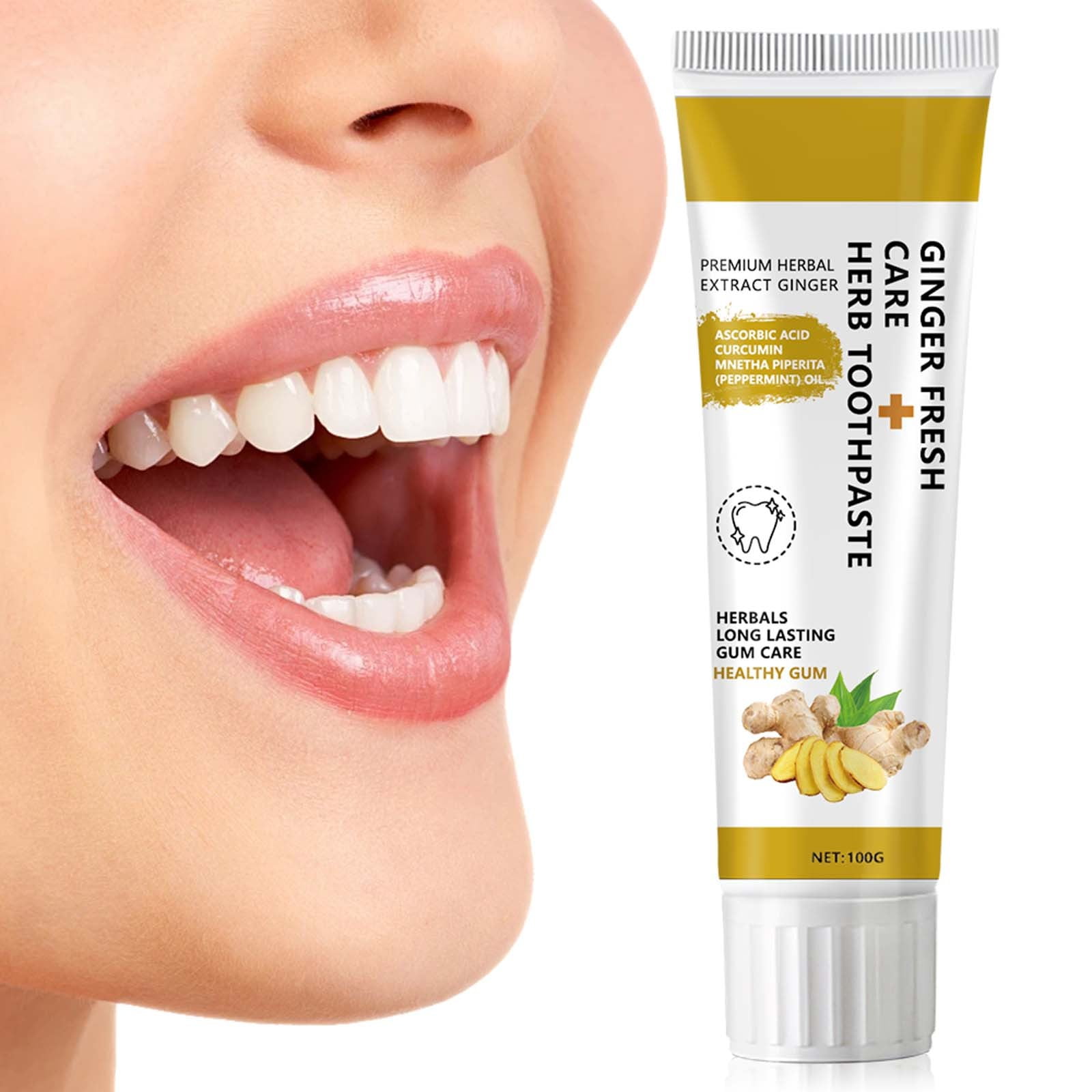 Lydiaunistar Gentle Ginger Toothpaste 60g for Fresh Breath & Gum Care ...