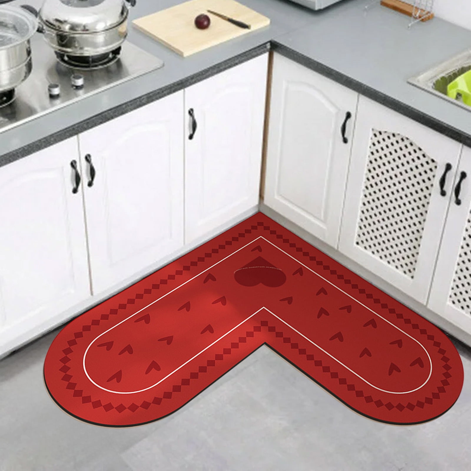 Lydiaunistar L-shaped Kitchen Bathroom Water Absorbent Dirt Resistants ...