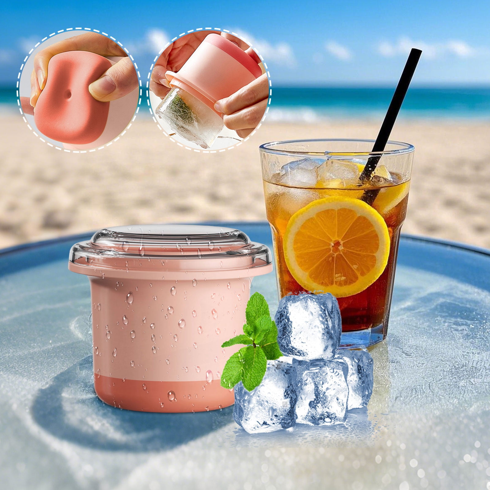 Lydiaunistar Large Soft Bottom Ice Cube Tray with Lid and Bin - Food ...