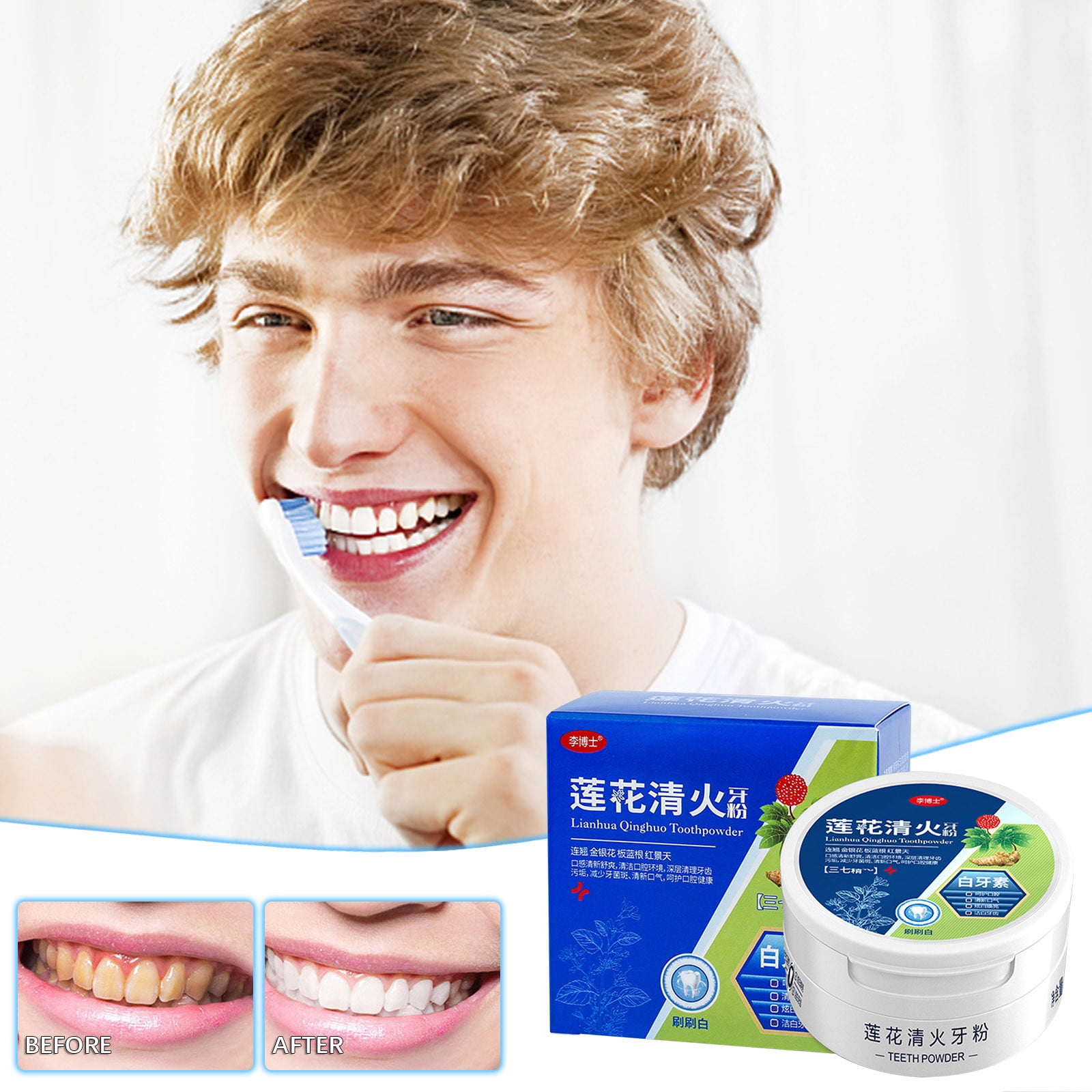 Lydiaunistar Lianhua Qinghuo Whitening Tooth Powder - Stain Remover ...