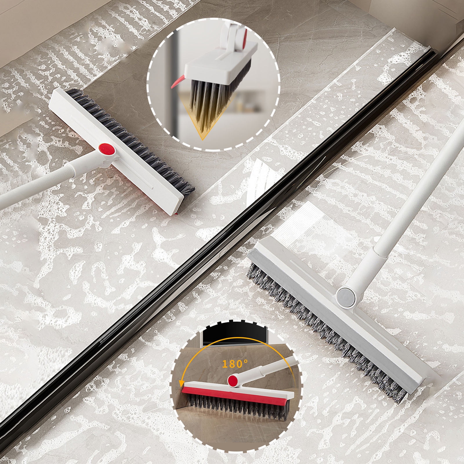 Lydiaunistar No-Dead-Corner Floor Brush - Hard Bristles for Tile/Carpet ...