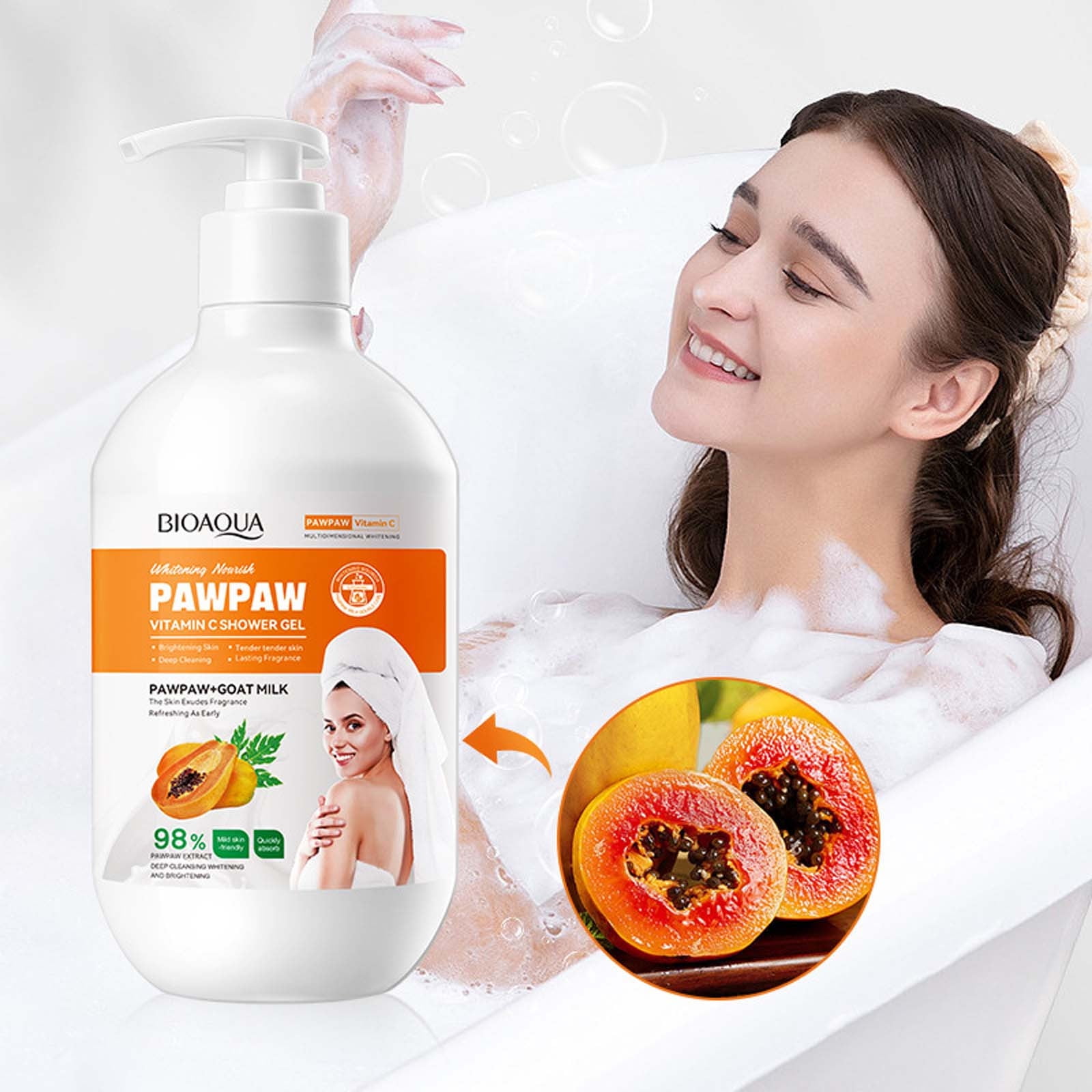 Lydiaunistar Papaya & Vitamin C Brightening Shower Gel - Deep Cleansing ...