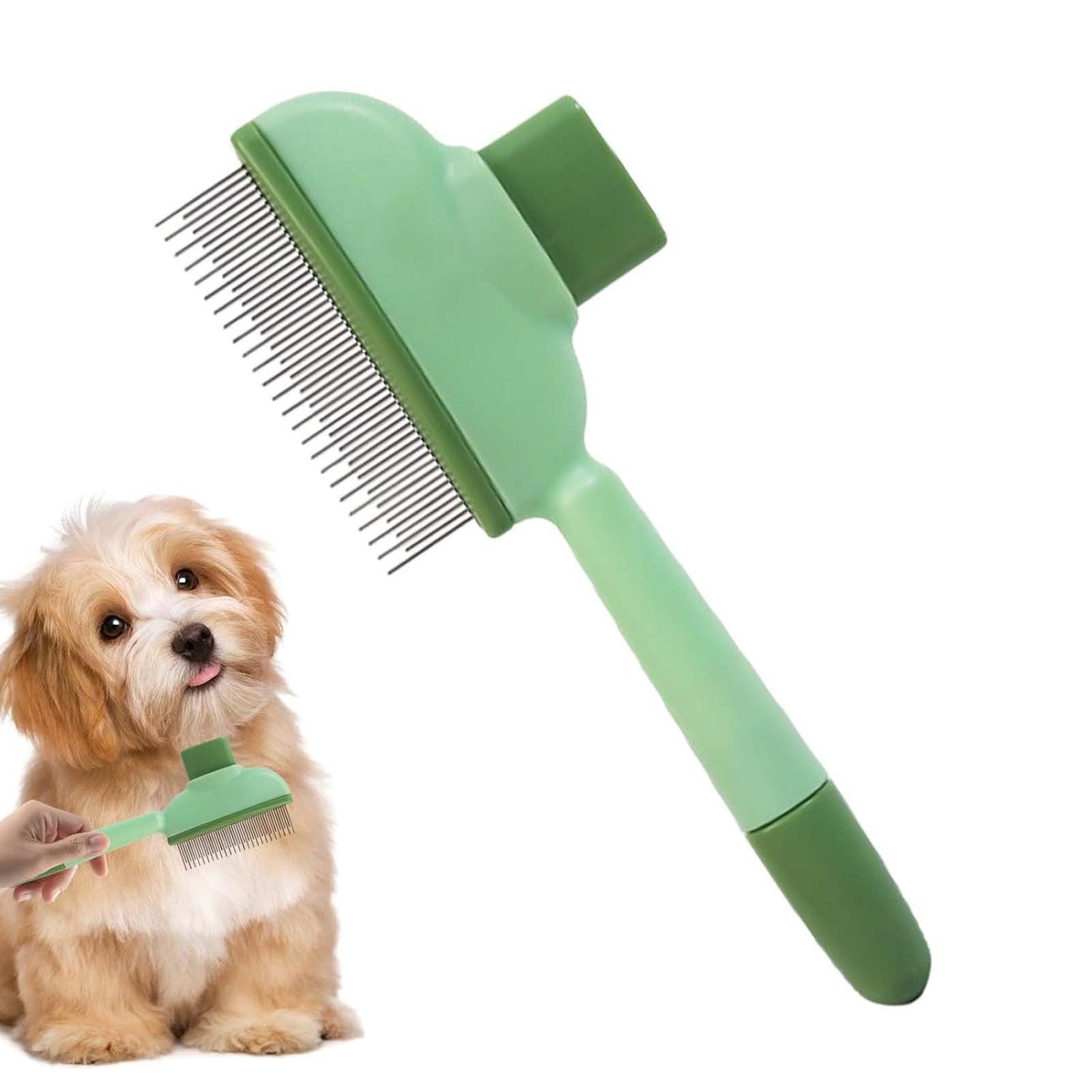 Lydiaunistar Pet Grooming Comb for Dogs & Cats - Self-Cleaning Flea ...