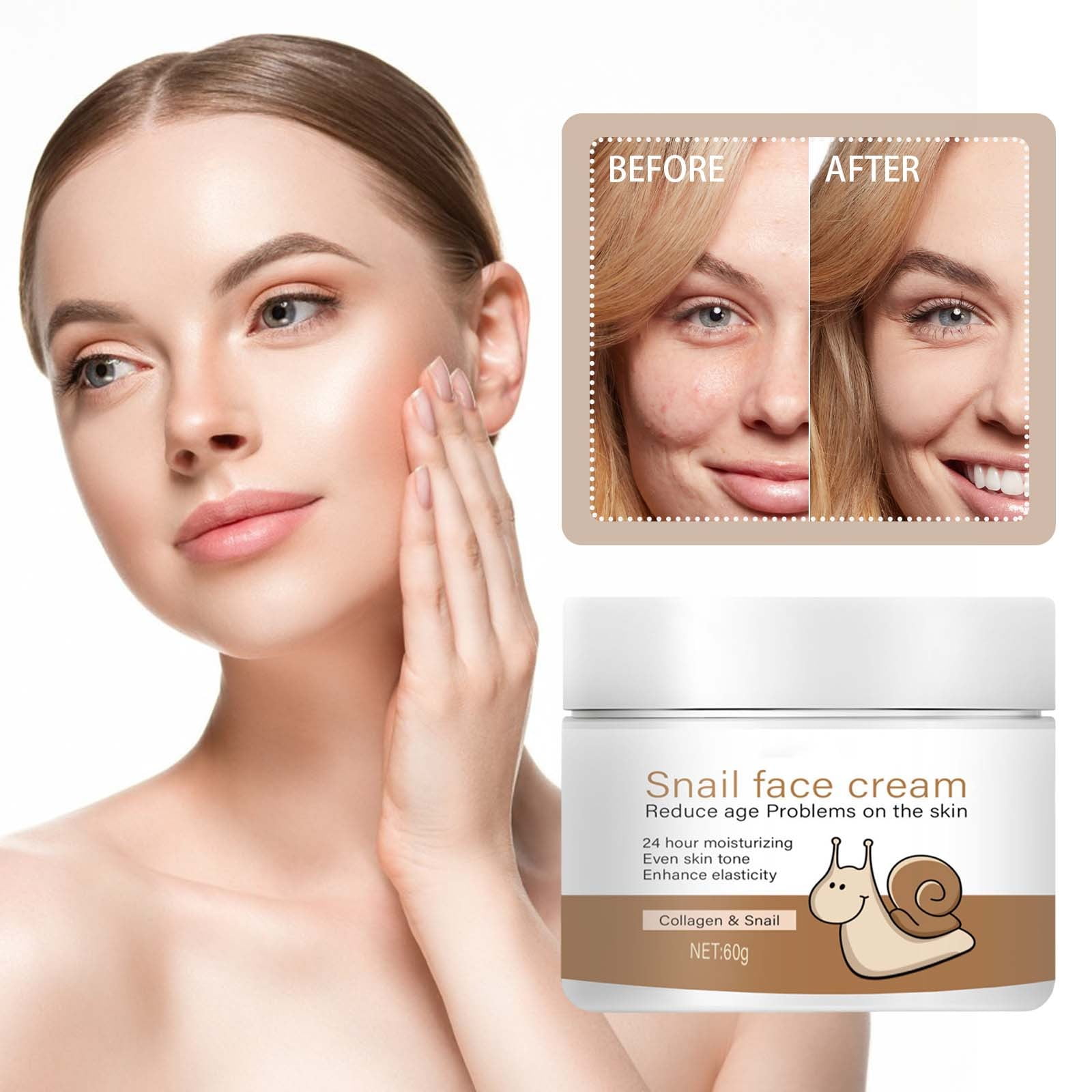 Lydiaunistar Snail Secretion Face Cream 60g - Hydrating Moisturizer ...