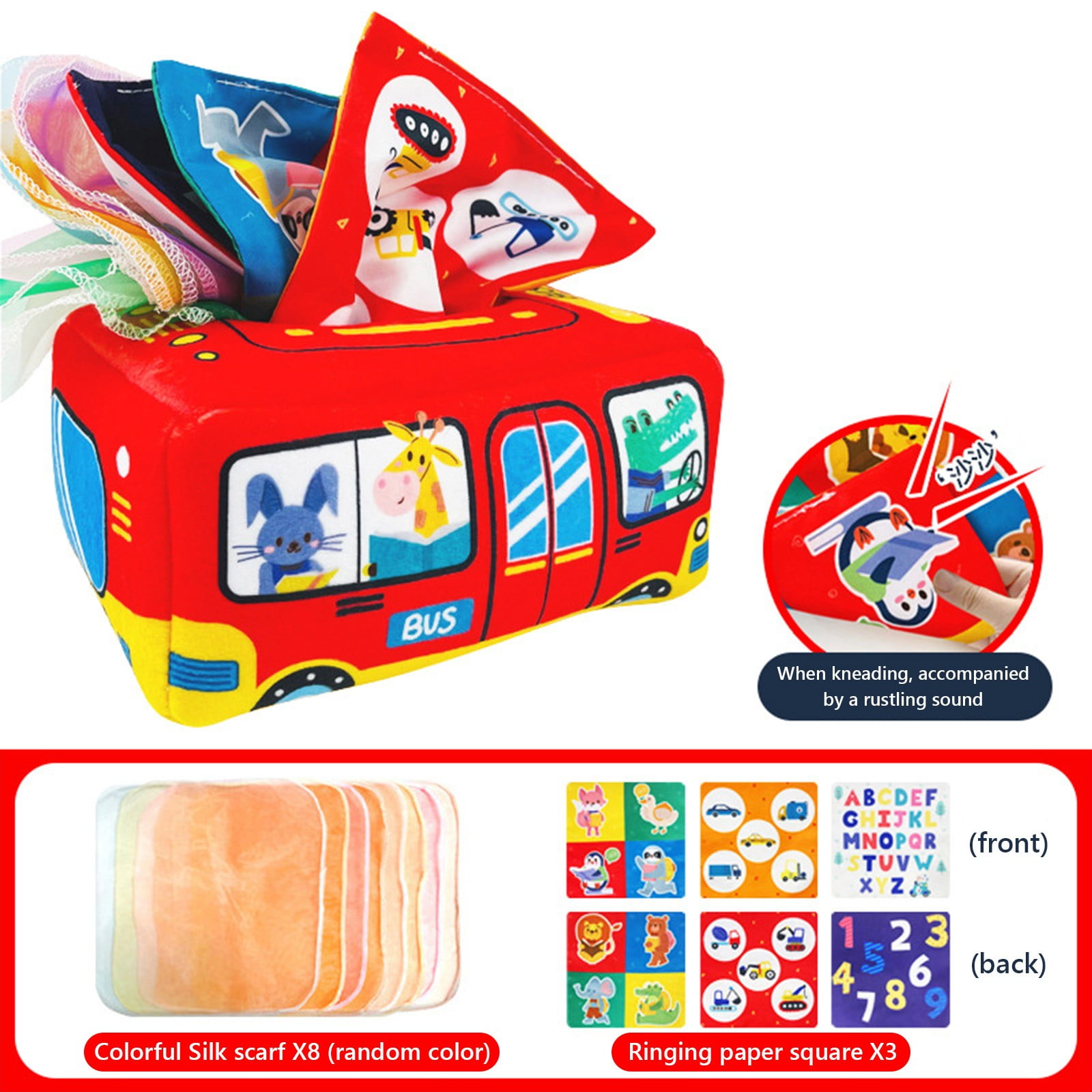 Lydiaunistar Tear-Resistant Fabric Tissue Box Toy - Early Learning ...