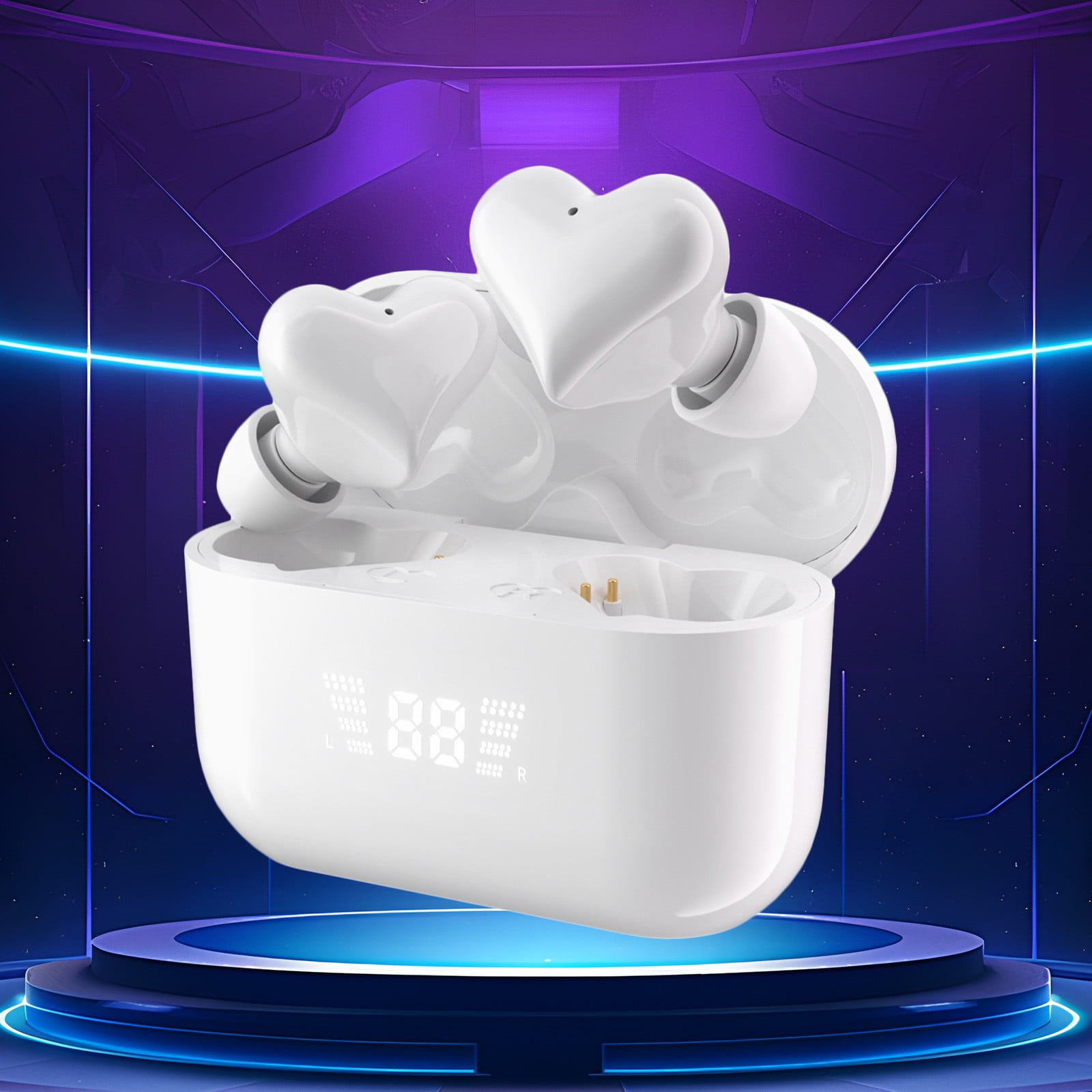 Lydiaunistar Waterproof Bluetooth Earbuds Heart-Shaped Wireless ...