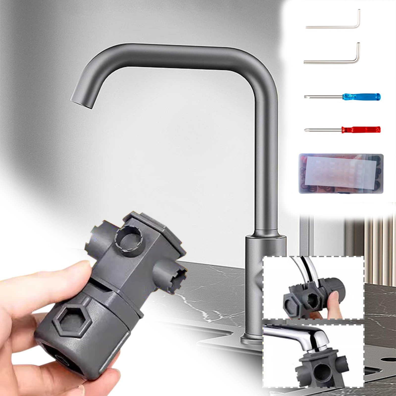 Lydiaunistar Wrenches for Faucet Repair, Multifunctional 16-in-1 Tool ...