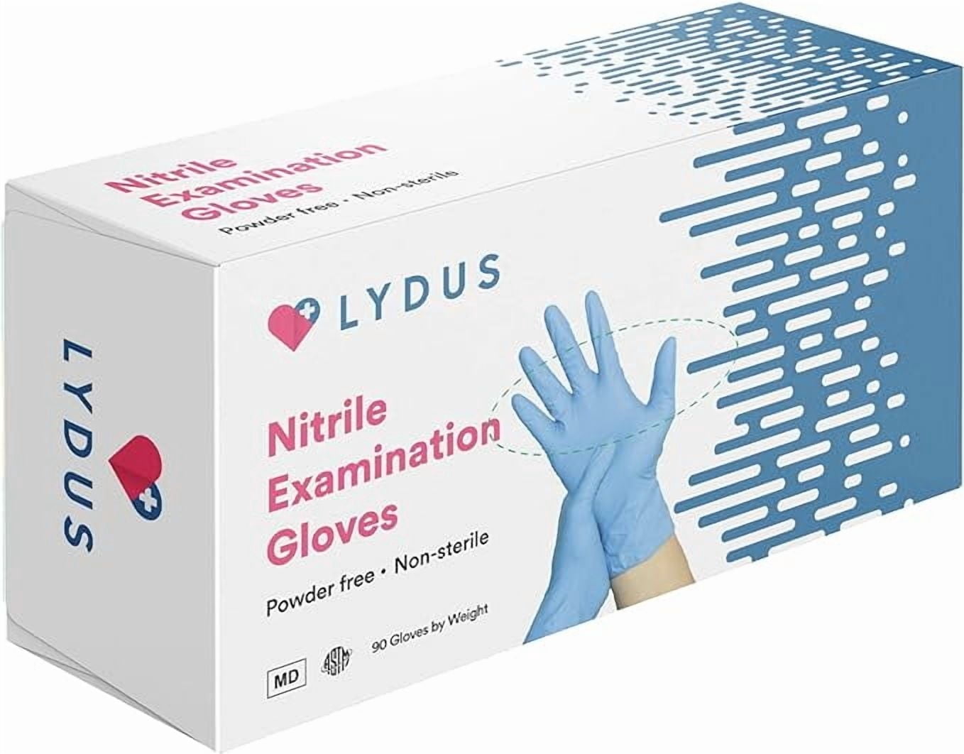 Lydus 5mil Blue Nitrile Exam Gloves, Latex & Powder-Free Disposable ...