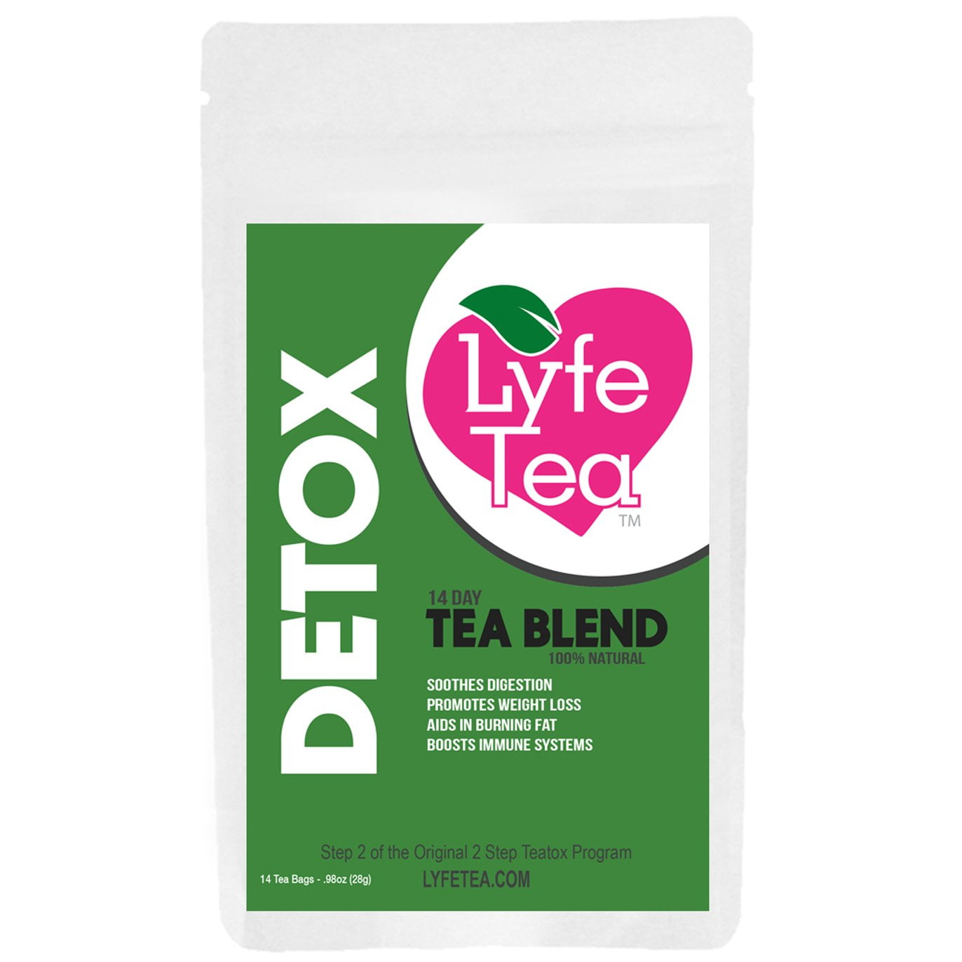 Lyfe Tea Detox Tea, Weight Loss Support, Vegan, Unflavored, 14 Days ...