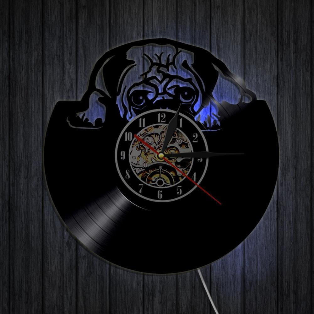 Lying British Bulldog Custom Wall Clock Puppy Dog Wall Decor Dog Breed ...