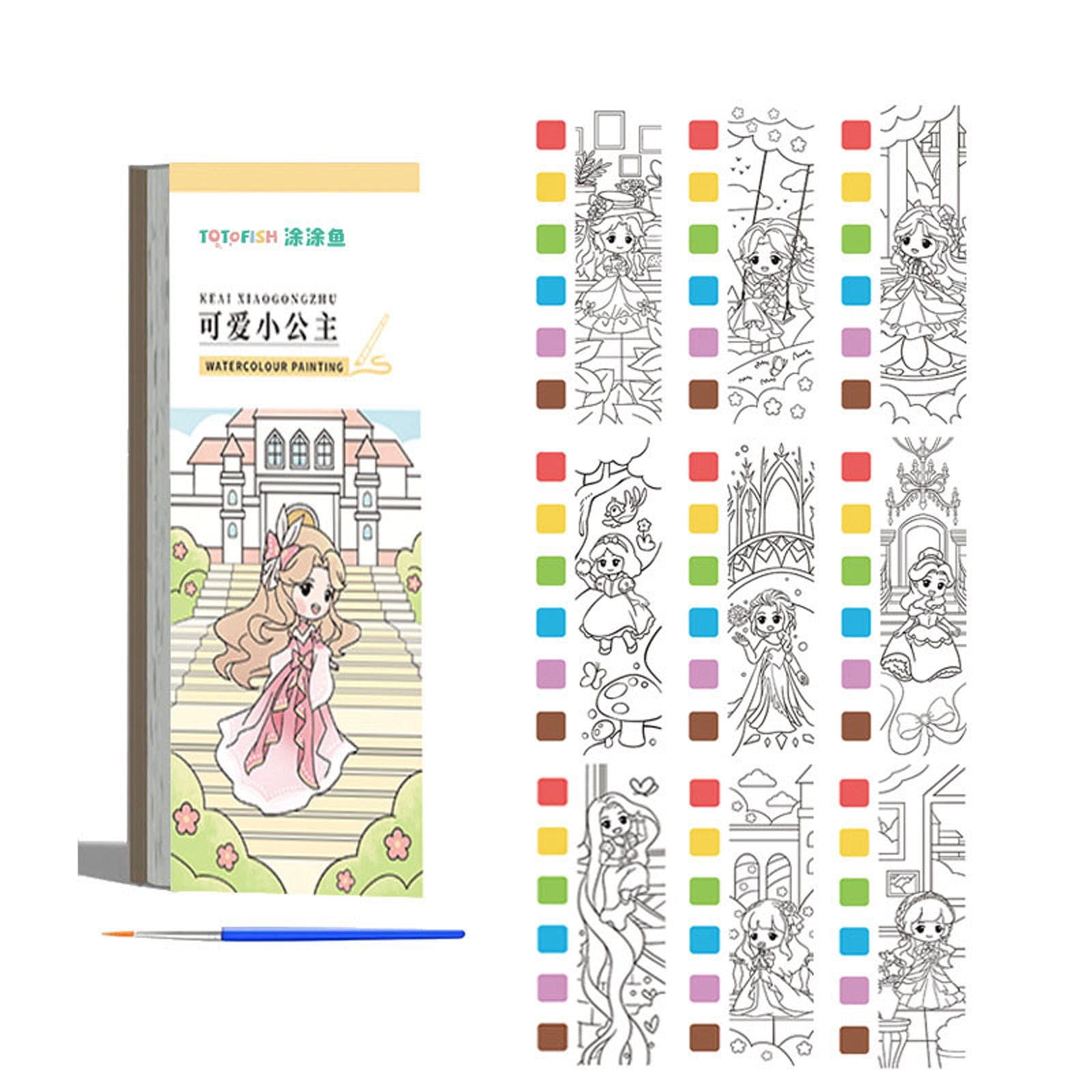 Lyinloo Clearance Toys Under $2.00 Watercolor Coloring Note Book for ...