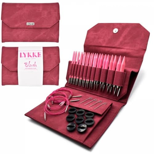 Lykke Interchangeable Knitting Needles, 5" Inch Blush Wooden Needles ...