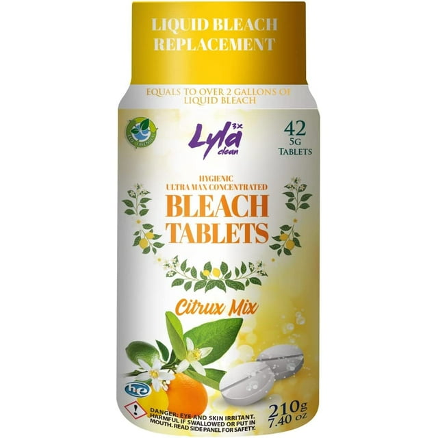 Lyla 3X Clean Ultra Max Bleach Tablets for Laundry and Cleaning. 42 ...