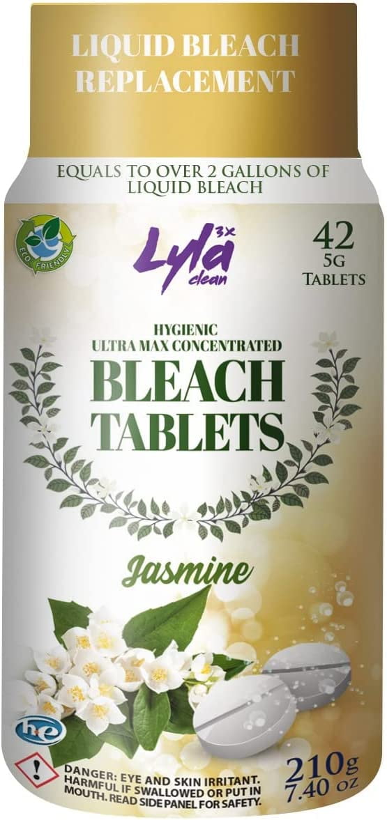 Lyla Bleach Tablets, 42 Tablets, Water Soluble, Jasmine Scent, 7.4 OZ ...