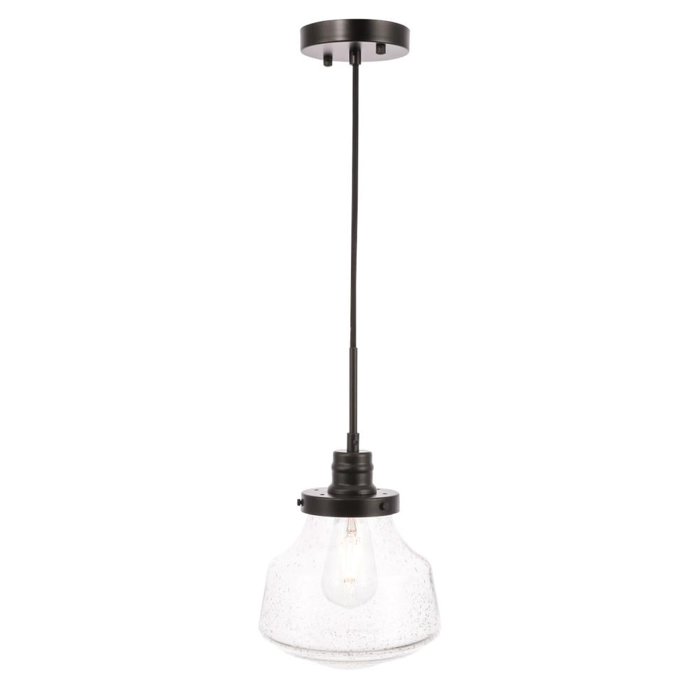 Lyle 1 light Black and Clear seeded glass pendant - Walmart.com