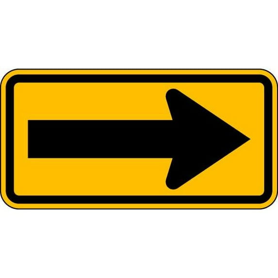 Lyle Arrow Traffic Sign,12" x 24" W1-6-24HA - Walmart.com