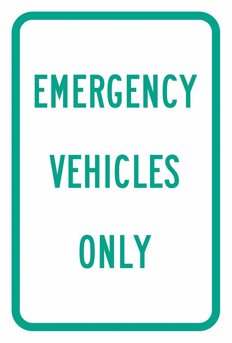 Lyle Emergency Vehicle Parking Sign,18" x 12" T1-1811-HI_12x18 ...