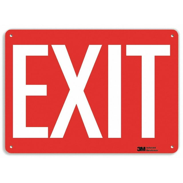Lyle Exit Sign,10 in x 14 in,Aluminum U1-1016-NA_14x10 U1-1016-NA_14x10 ...