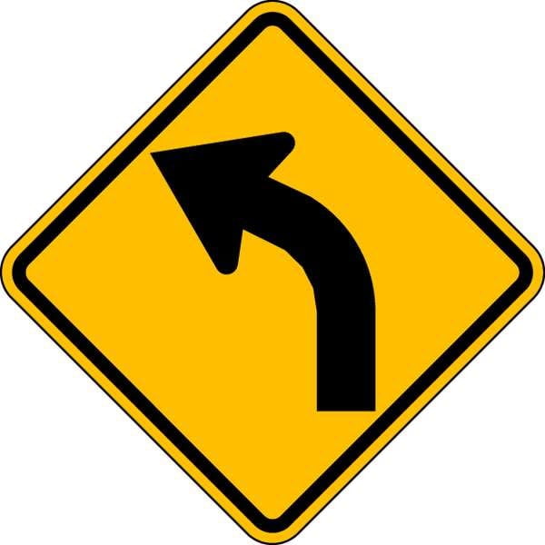 Lyle Left Curve Traffic Sign,12" x 12" W1-2L-12HA - Walmart.com