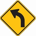 Lyle Left Curve Traffic Sign,24" x 24" W1-2L-24HA - Walmart.com
