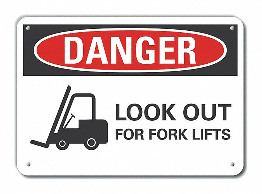 Lyle Lift Truck Trfc Danger Sign,10x14in,Alum LCU4-0290-NA_14X10 LCU4 ...