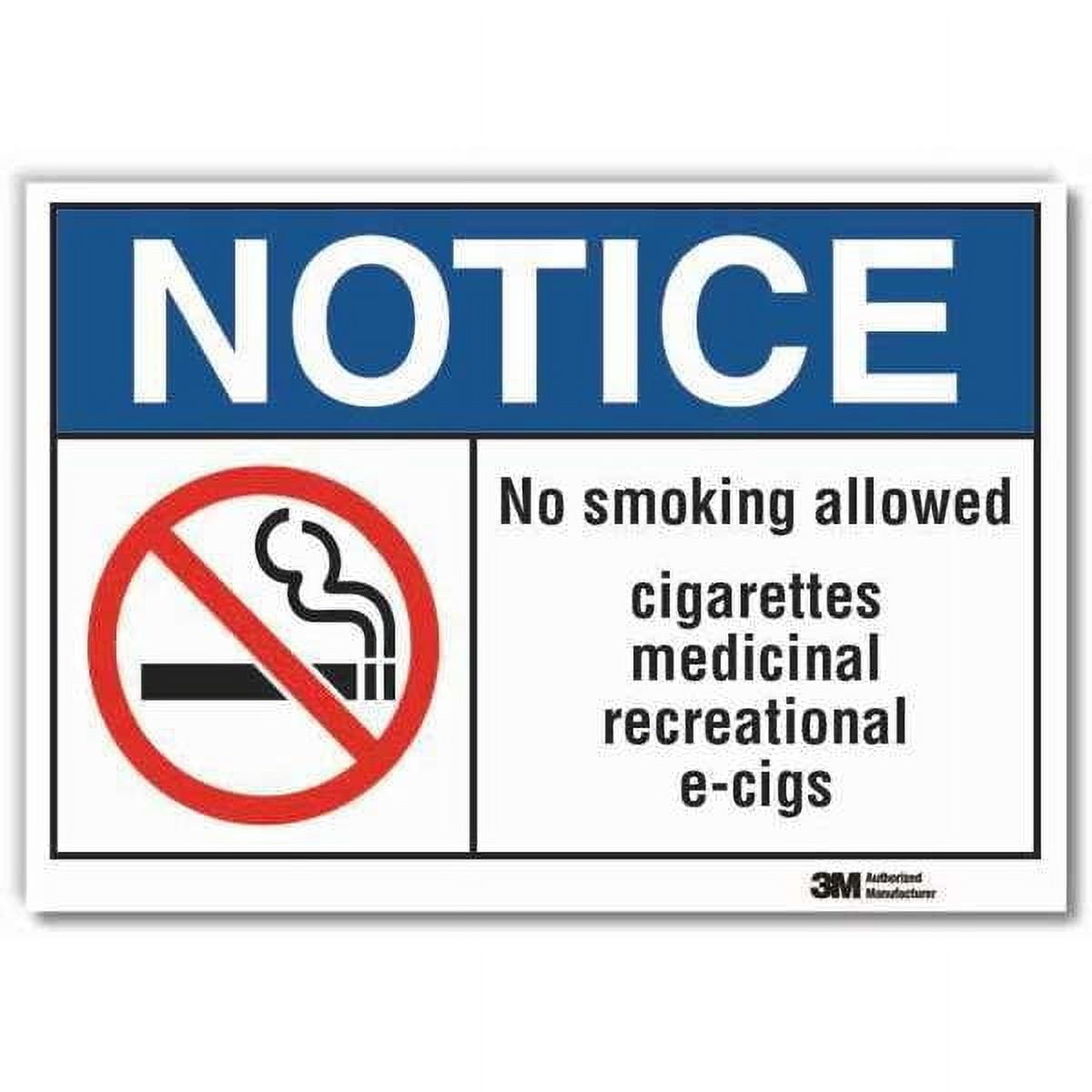 Lyle No Smoking Notice Rflctv Label,5inx7in LCU5-0025-RD_7x5 - Walmart.com