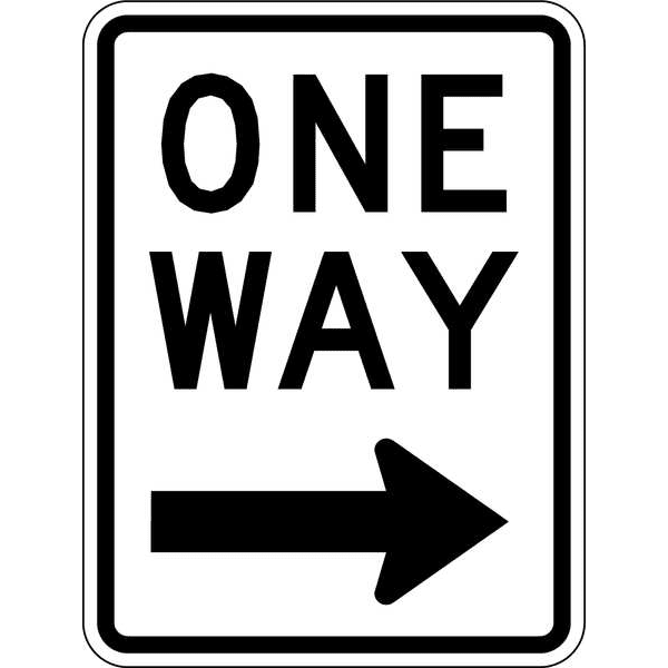Lyle One Way Traffic Sign,24" x 18" R6-2R-18HA - Walmart.com
