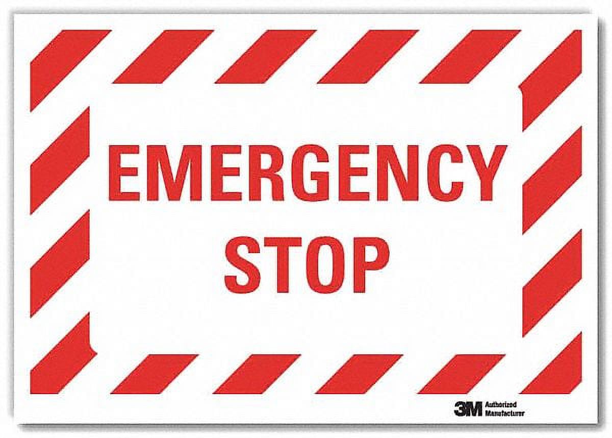 Lyle Rflctv Emergency Stop Label,5x7in,Alum U7-1154-RD_7X5 - Walmart.com