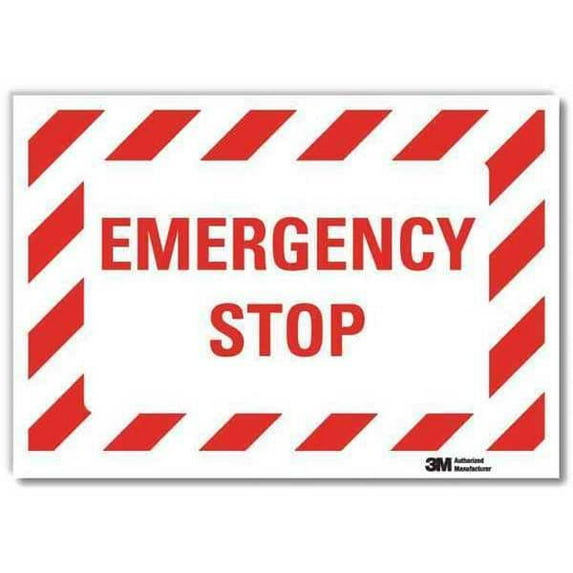 Lyle Rflctv Emergency Stop Label,5x7in U7-1154-RD_7X5 - Walmart.com