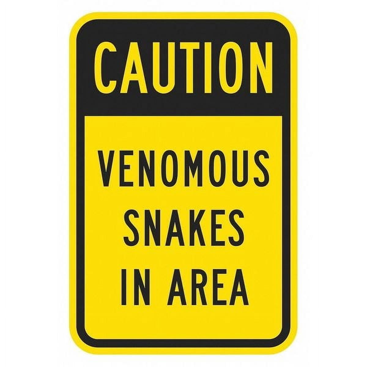 Lyle Rflctv Snakes Caution Sign,18x12in,Alum T1-1374-EG_12x18 - Walmart.com