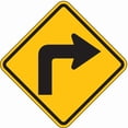 Lyle Right Turn Traffic Sign,24" x 24" W1-1R-24HA - Walmart.com