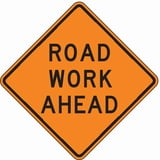 Lyle Road Work Ahead Traffic Sign,30" x 30" W20-1D-30HA - Walmart.com