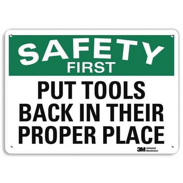 Lyle Safety First Sign,10 in x 14 in,Aluminum U7-1228-NA_14x10 ...