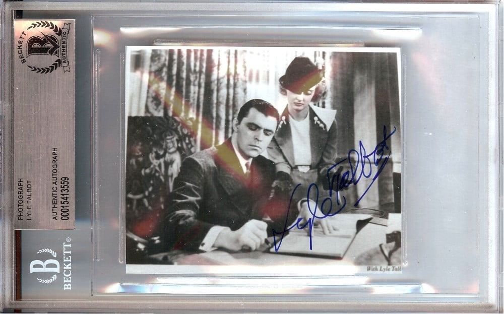 Lyle Talbot Signed Autographed Small Photo Hollywood Actor Beckett BAS ...
