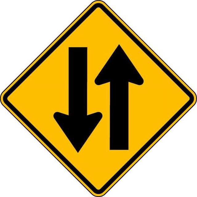 Lyle Two Way Traffic Traffic Sign,24" x 24" W6-3-24HA - Walmart.com