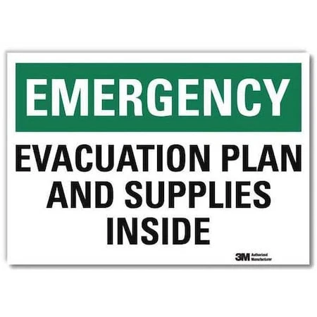 Lyle U7-1072-Rd_7X5 Exit Sign, Vinyl, 7" W, 5" H, Emergency Evacuation ...