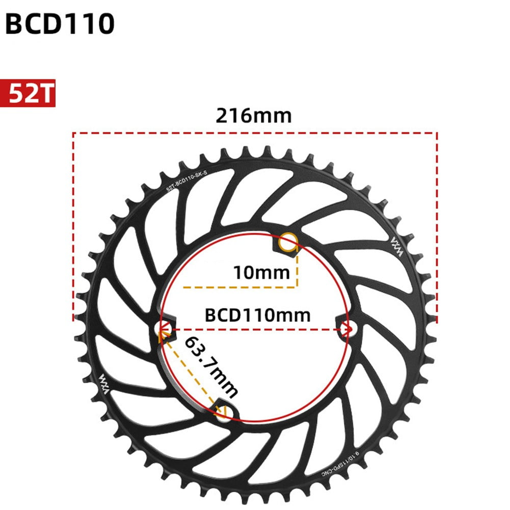 Lylong 48T-56T Chainring Narrow Wide Tooth Round Chainring Design ...