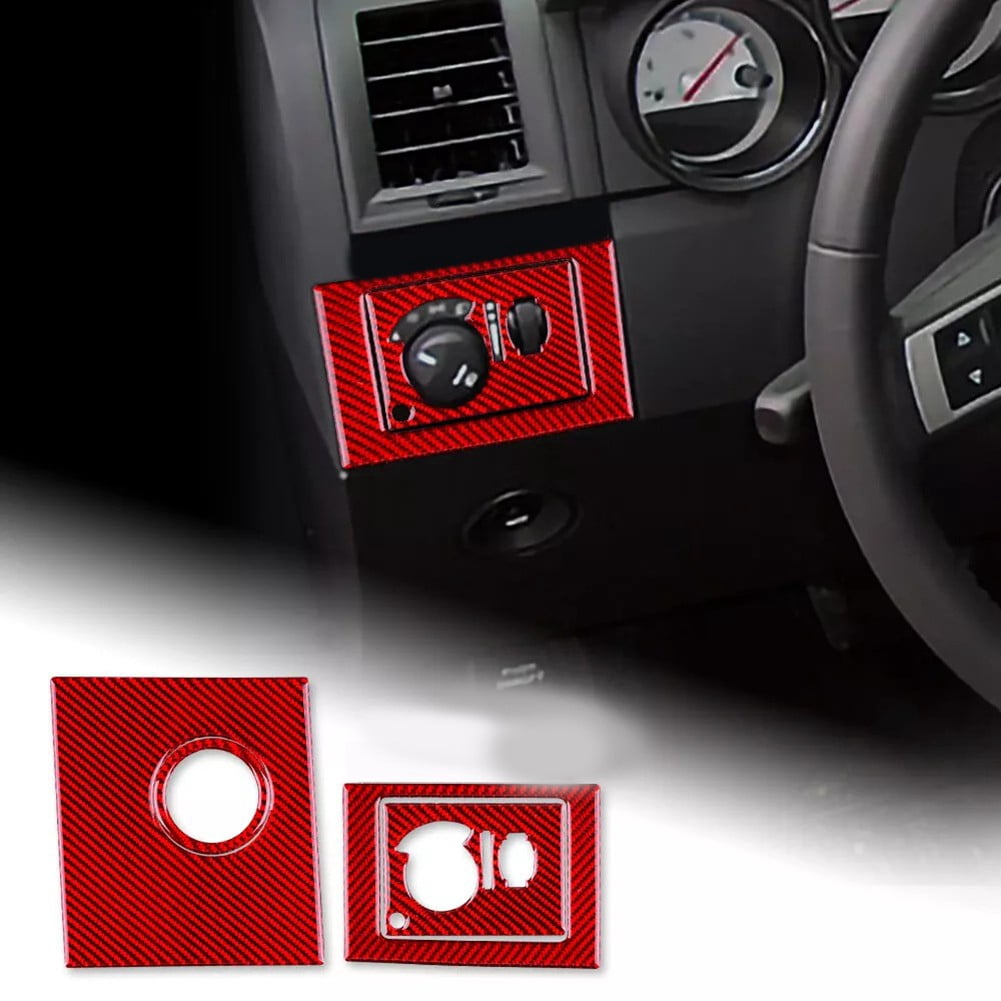 Lylong Car Accessories Dim Light Switch Button Cover Sticker Carbon ...