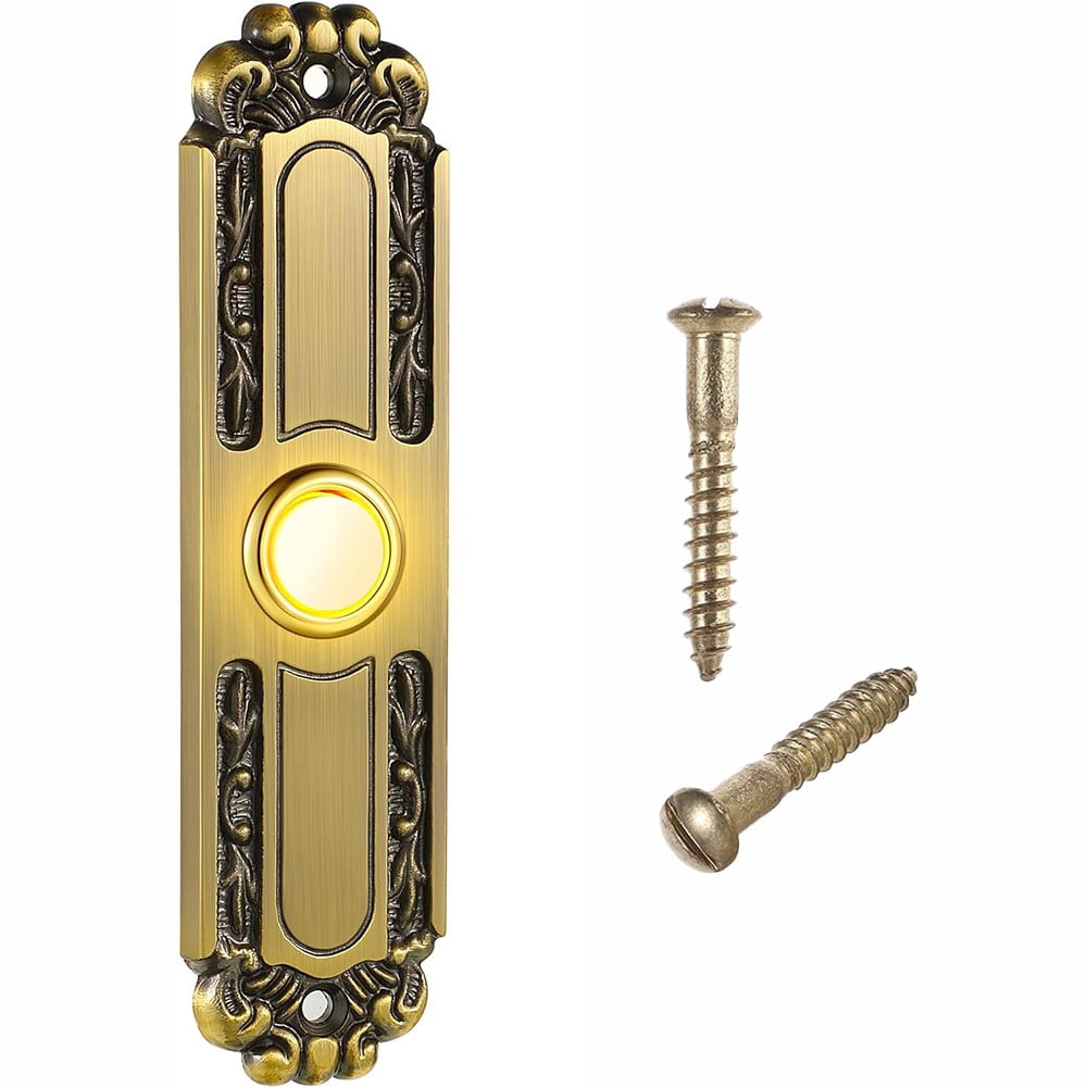 Lylong Home Essentials 5.1 Inch Heavy Duty Doorbell Push Button Metal ...