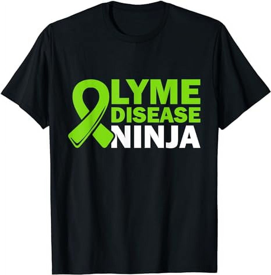 Lyme Disease Ninja Tick Bite Awareness Tick-Borne Illness T-Shirt ...