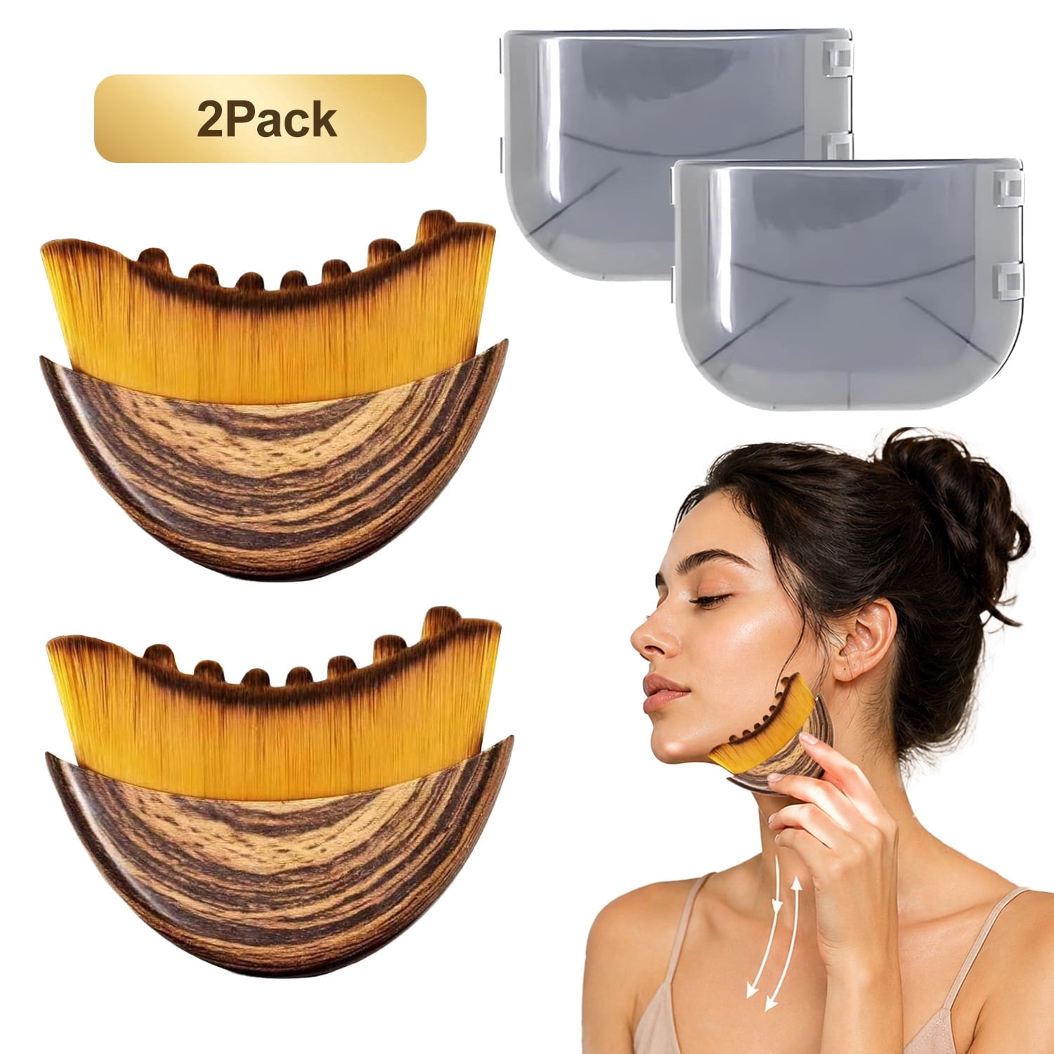 Lymphatic Contour Face Brush, Soft Bristle Dry Brushing Tool for Facial ...