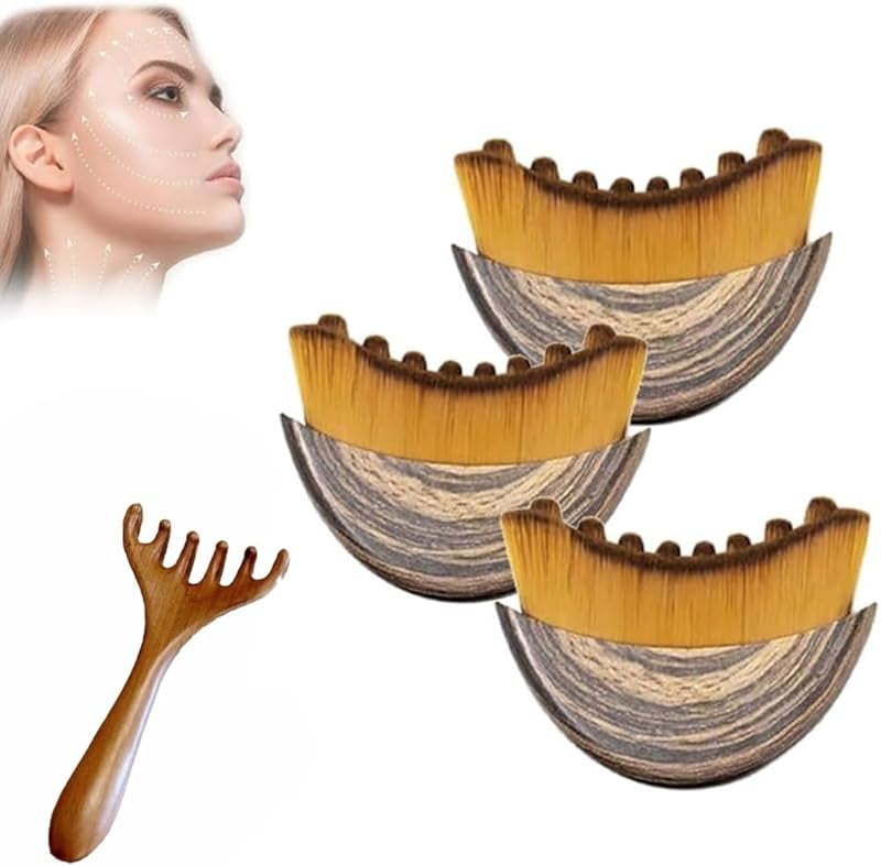 Lymphatic Contour Facial Brush, Lymphatic Drainage Massager, Portable Dry Brushing Face Brush ...