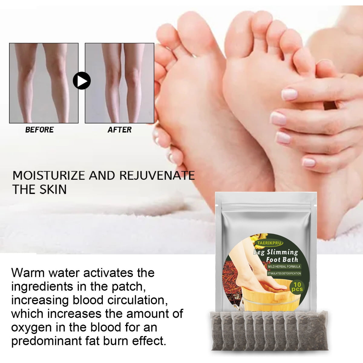 Lymphatic Drainage Ginger Foot Soak Leg Slimming Foot Bath Turmeric Lymphatic Detox Foot Soak