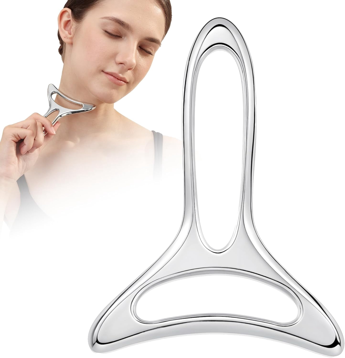 Lymphatic Drainage Massager & Facial Gua Sha, Metal Muscle Scraper Tool ...