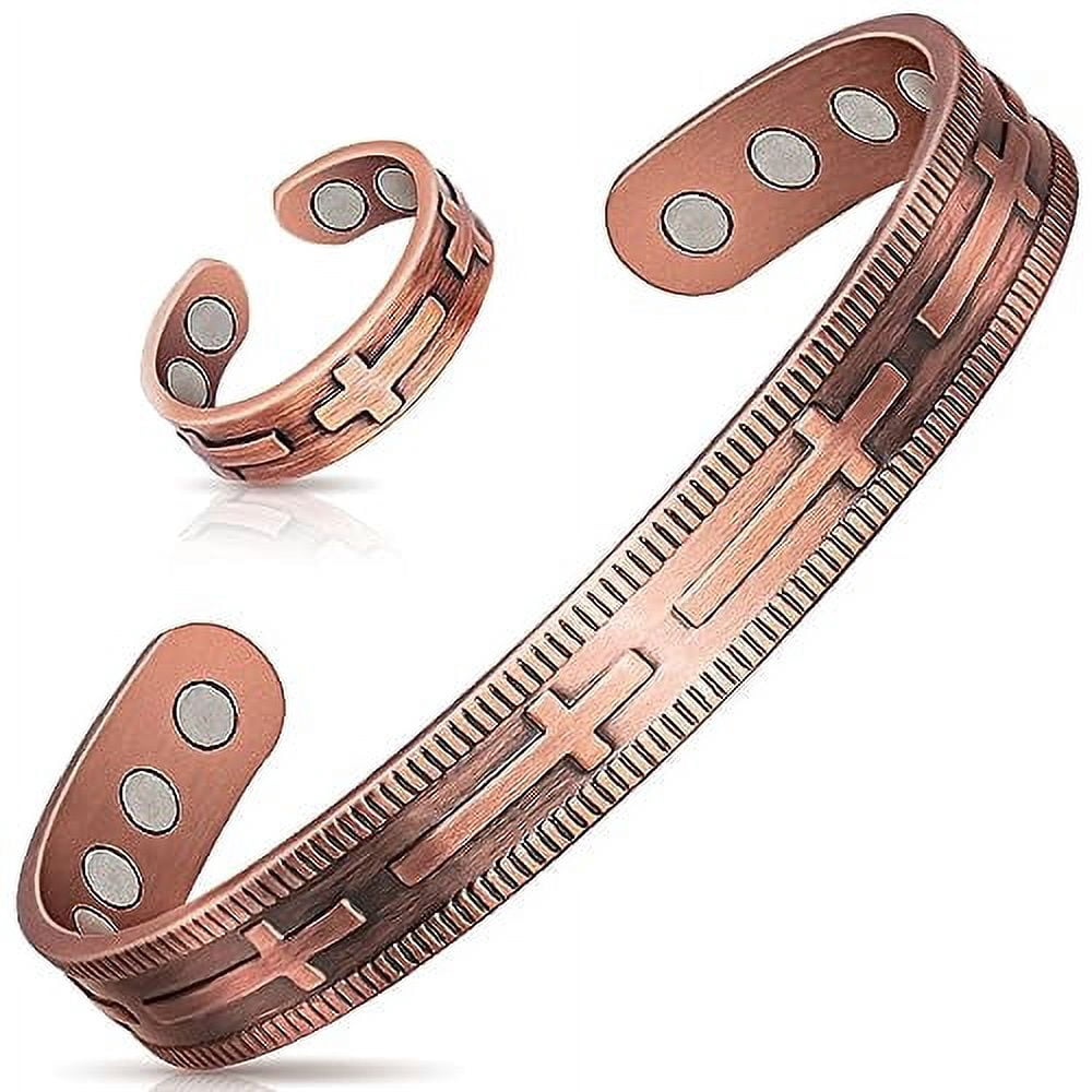 Lymphatic Drainage Ring & Copper Bracelet for Women, Magnetic Copper ...